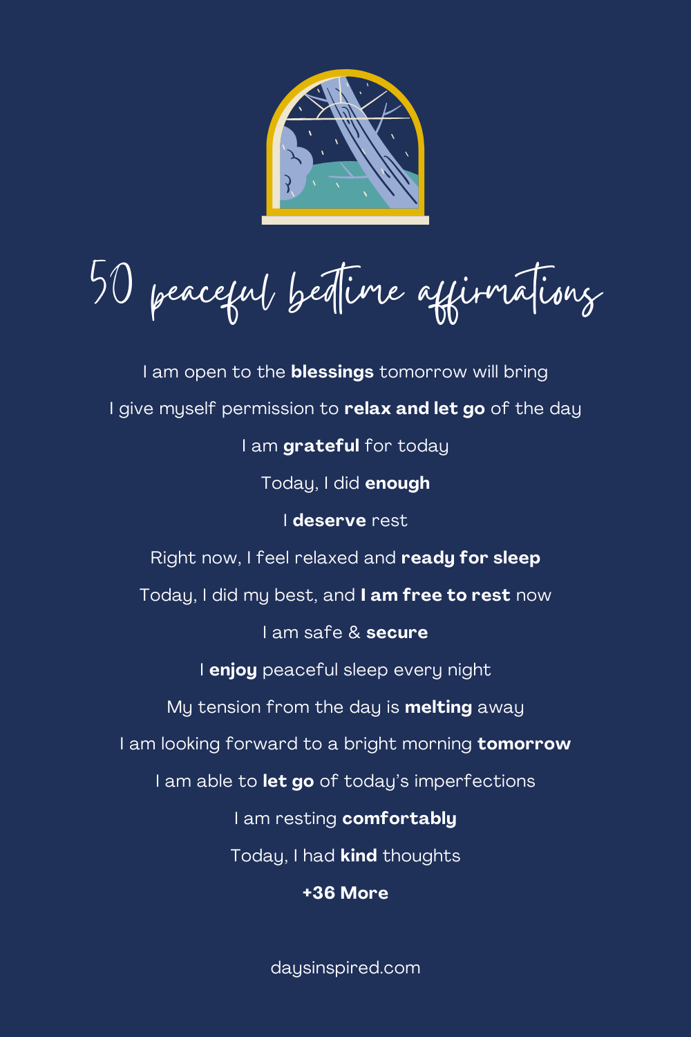 50 Positive Bedtime Affirmations for a Good Night's Sleep - Days Inspired