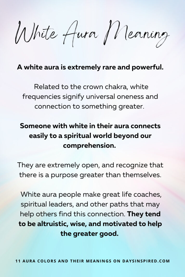 Understanding Your Aura: The 11 Aura Colors and What They Mean - Days ...