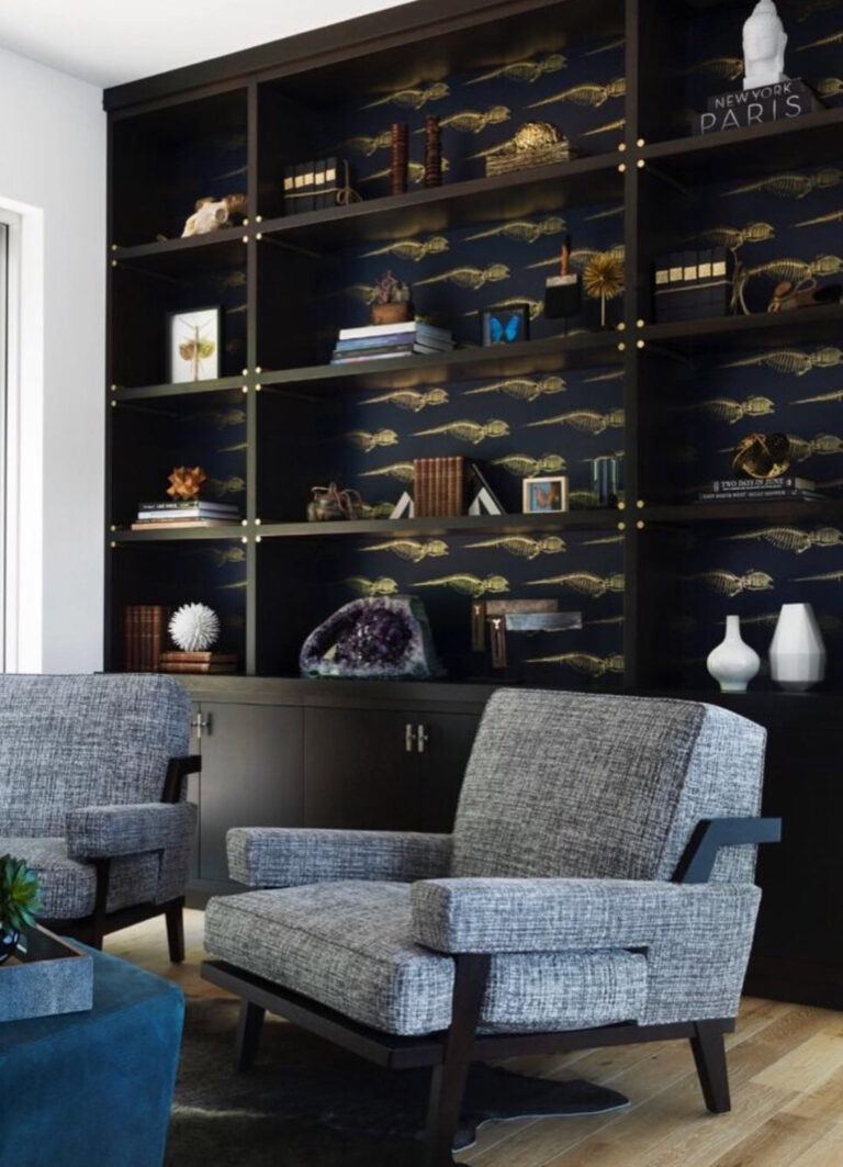 30+ Wallpaper Ideas to Spice Up Your Bookshelves - Days Inspired